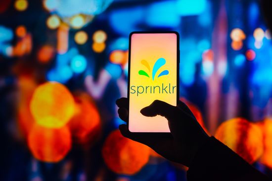 This Photo Illustration Sprinklr Logo Displayed Editorial Stock Photo ...