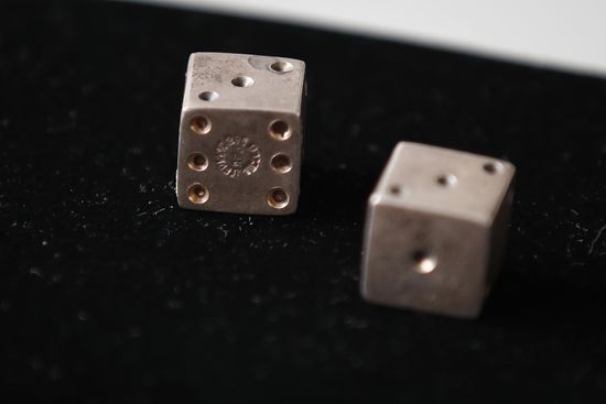 Sam Giancanas Silverplated Dice Displayed During Editorial Stock Photo ...