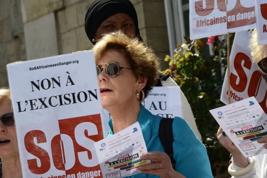 Women Demonstrate Against Practice Excision Female Editorial Stock ...