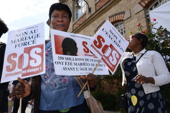 Women Demonstrate Against Practice Excision Female Editorial Stock ...