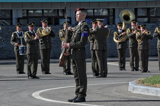 Honour Guards Stand Attention During Solemn Editorial Stock Photo ...