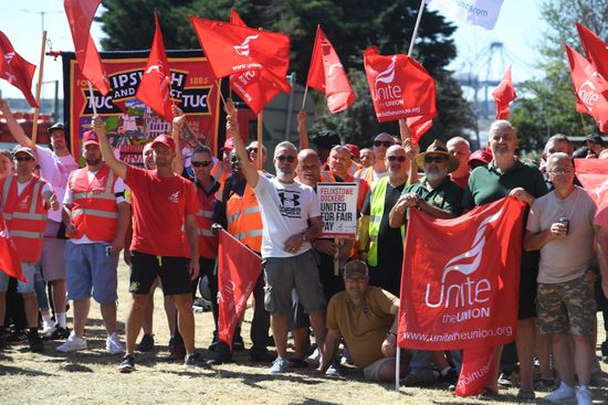 Workers Picket Line Outside Port Felixstowe Editorial Stock Photo ...