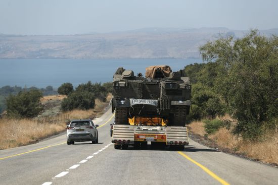 Israeli Truck Carrying Army Tank Drives Editorial Stock Photo - Stock ...