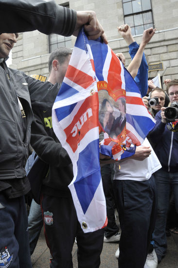 Protestors Burn Union Jack Flag Image Editorial Stock Photo - Stock ...