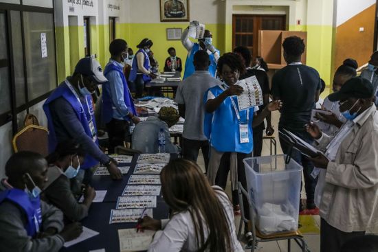 Election Officials Count Votes After Polls Editorial Stock Photo ...