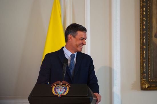 Spains Government President Pedro Sanchez Speaks Editorial Stock Photo ...