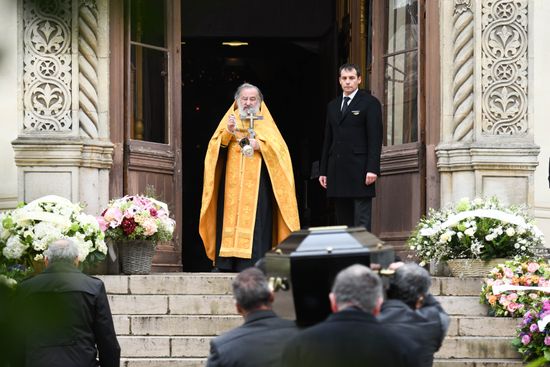 Coffin During Funeral Ceremony Oscarwinning French Editorial Stock ...