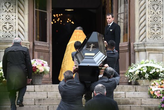 Coffin During Funeral Ceremony Oscarwinning French Editorial Stock ...