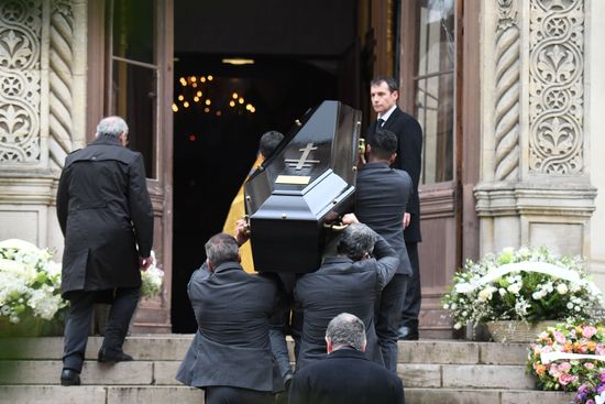 Coffin During Funeral Ceremony Oscarwinning French Editorial Stock ...