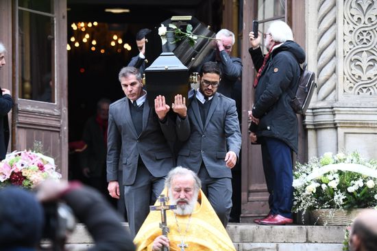 Coffin During Funeral Ceremony Oscarwinning French Editorial Stock ...