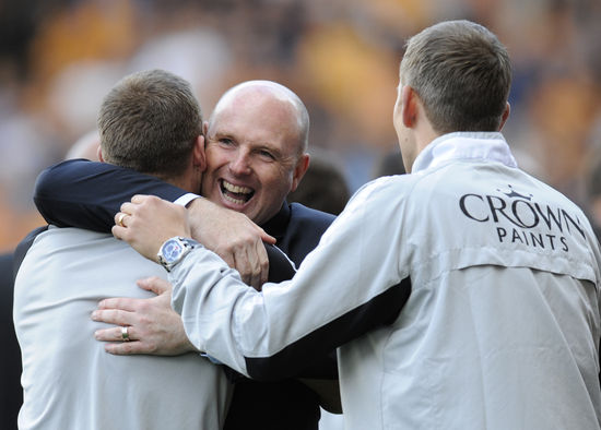 Blackburn Manager Steve Kean Celebrates Premier Editorial Stock Photo ...