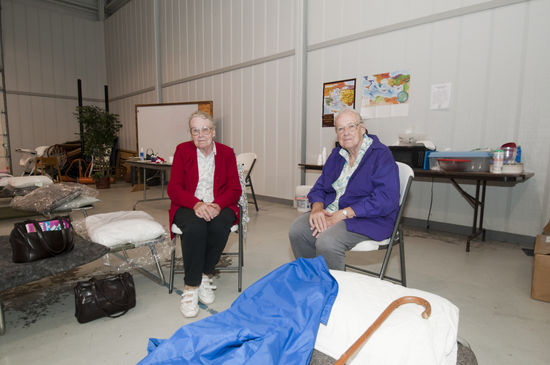 Twin Sisters Sit Makeshift Red Cross Editorial Stock Photo - Stock ...