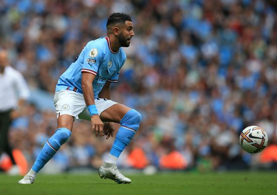 Riyad Mahrez Manchester City Controls Ball Editorial Stock Photo ...