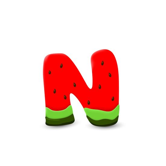 Watermelon Letter N 3d Vector Icon Editorial Stock Photo - Stock Image ...