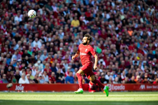 Liverpools Forward Mohamed Salah 11 Chases Editorial Stock Photo ...