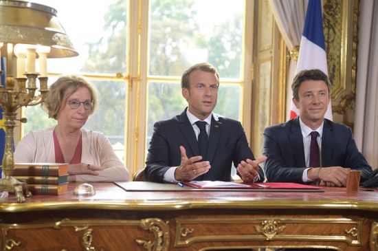 French President Emmanuel Macron C Signs Editorial Stock Photo - Stock ...