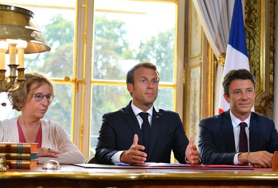 French President Emmanuel Macron C Signs Editorial Stock Photo - Stock ...