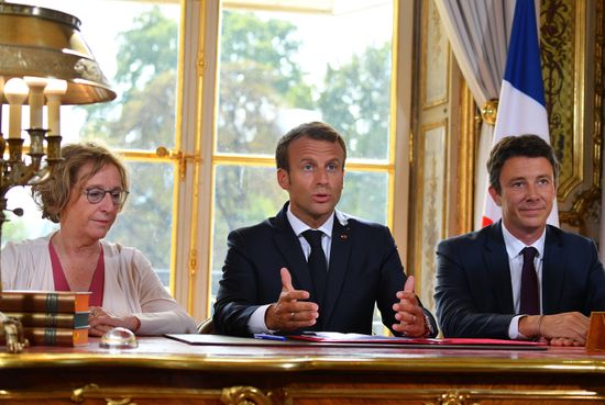 French President Emmanuel Macron C Signs Editorial Stock Photo - Stock ...