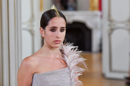 Taleedah Tamer Walks Runway During Antonio Editorial Stock Photo ...