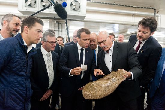 French President Emmanuel Macron Visits Fish Editorial Stock Photo ...