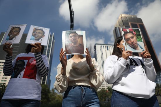 Demonstrators Hold Pictures Disappeared People On Editorial Stock Photo ...