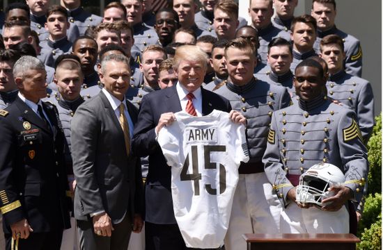 Us President Donald Trump Presented Helmet Editorial Stock Photo ...