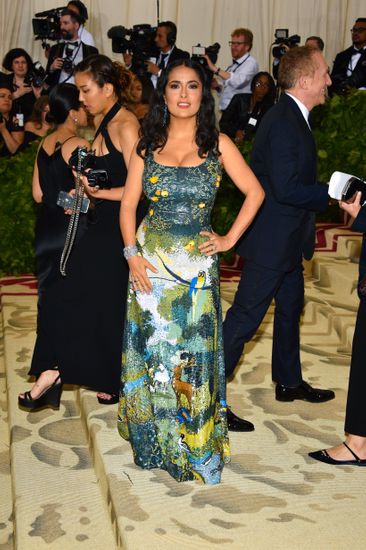 Salma Hayek Attending Costume Institute Benefit Editorial Stock Photo ...