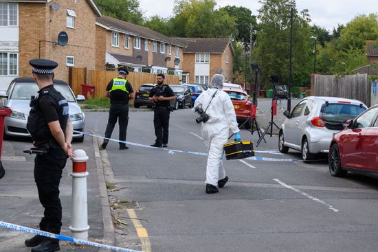 Forensic Investigator Police Officers Scene On Editorial Stock Photo ...