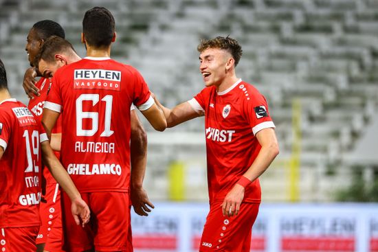 Antwerps Players Celebrates After Scoring During Editorial Stock Photo ...