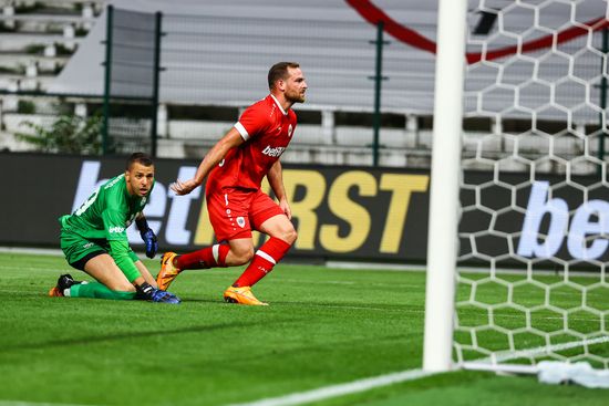 Antwerps Vincent Janssen Scores Goal During Editorial Stock Photo ...