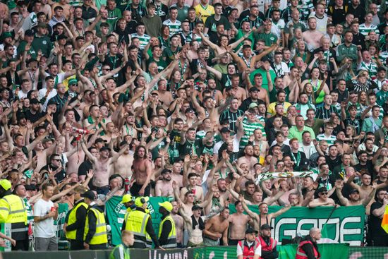 Celtic Fans Green Brigade Celebrate Editorial Stock Photo - Stock Image ...