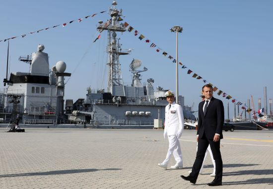 French President Emmanuel Macron Walk Alongside Editorial Stock Photo ...