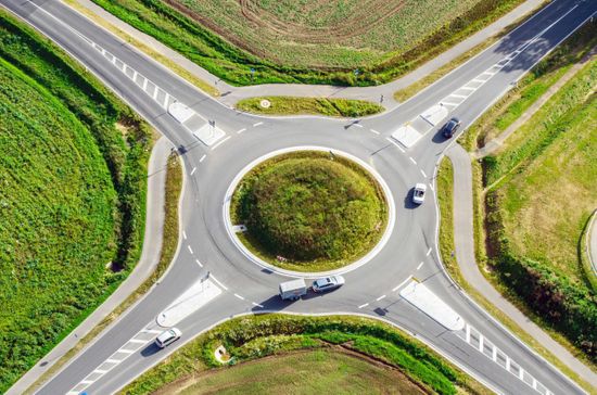 Aerial View Roundabout Germany Editorial Stock Photo - Stock Image ...
