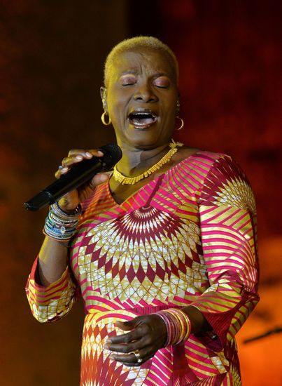 Singer Angelique Kidjo Performs By Temple Editorial Stock Photo - Stock ...