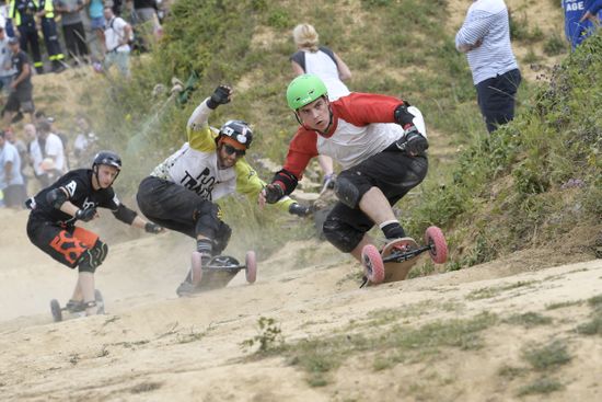 Mountainboard Riders Action During Boardercross Finals Editorial Stock ...