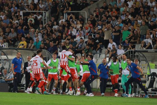 Belgrade 31082022 Red Star Players Celebrate Editorial Stock Photo ...