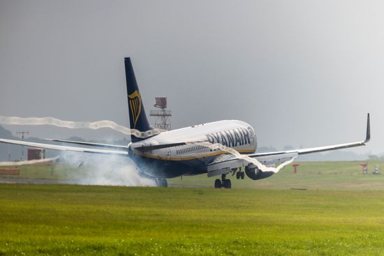 Ryanair Aircraft Has Bumpy Landing Strong Editorial Stock Photo - Stock ...