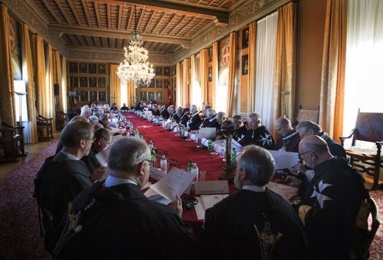 Knights Malta Garbed Black Robes Attends Editorial Stock Photo - Stock ...