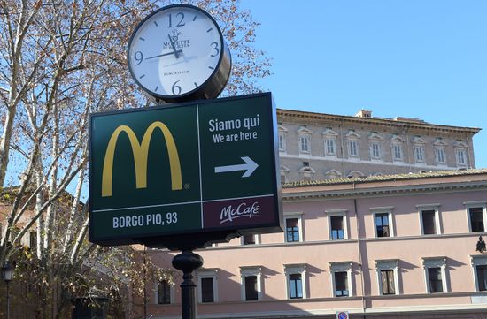 Sign Showing Direction Newlyopened Mcdonalds Restaurant Editorial Stock ...