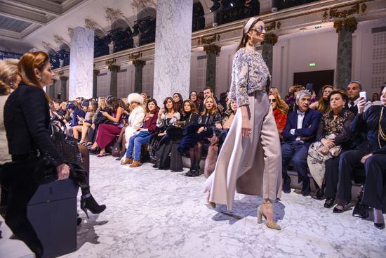 Model Presents Creation By Lebanese Designer Editorial Stock Photo ...