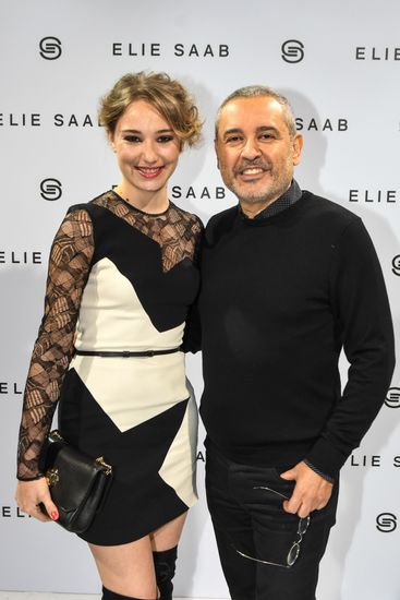 Deborah Francois Poses Lebanese Designer Elie Editorial Stock Photo ...