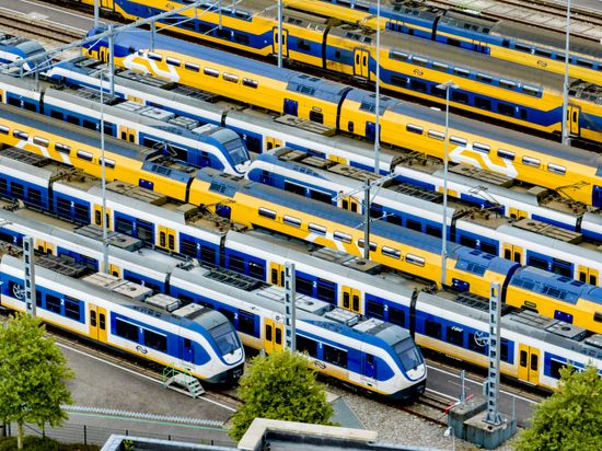 Utrecht Ns Trains Stationary On Track Editorial Stock Photo - Stock ...