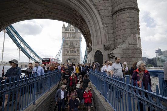 Crowds People Leaving Tower Bridge After Editorial Stock Photo - Stock ...