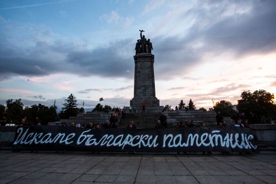 Protest Demanding Removal Monument Soviet Army Editorial Stock Photo ...