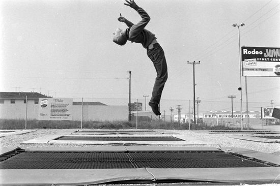 Man Jumping On Trampoline Los Angeles Editorial Stock Photo - Stock ...