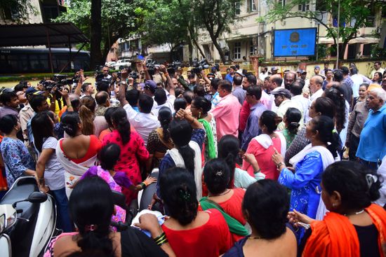 Huge Crowd Shiv Sena Workers Outside Editorial Stock Photo - Stock ...