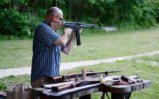 Man Practice Gun Shooting Shooting Range Editorial Stock Photo - Stock ...