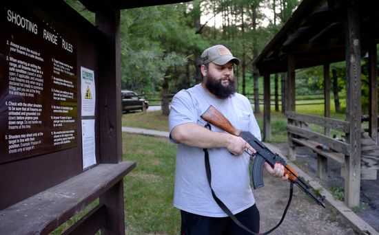 Man Practice Gun Shooting Shooting Range Editorial Stock Photo - Stock ...