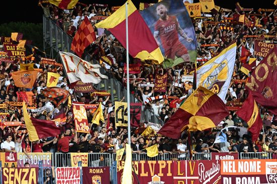 Romas Supporters Cheer Their Team During Editorial Stock Photo - Stock ...