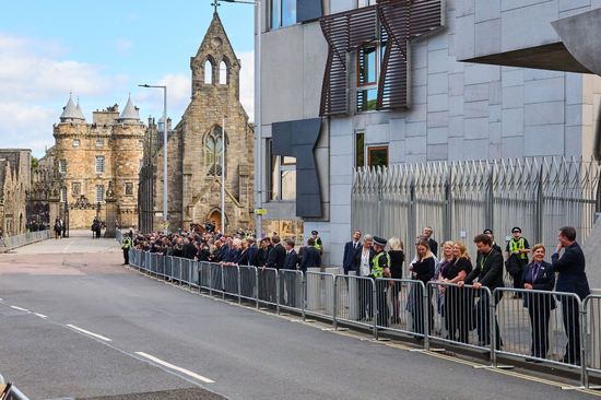 Members Scottish Parliament Staff Line Route Editorial Stock Photo ...
